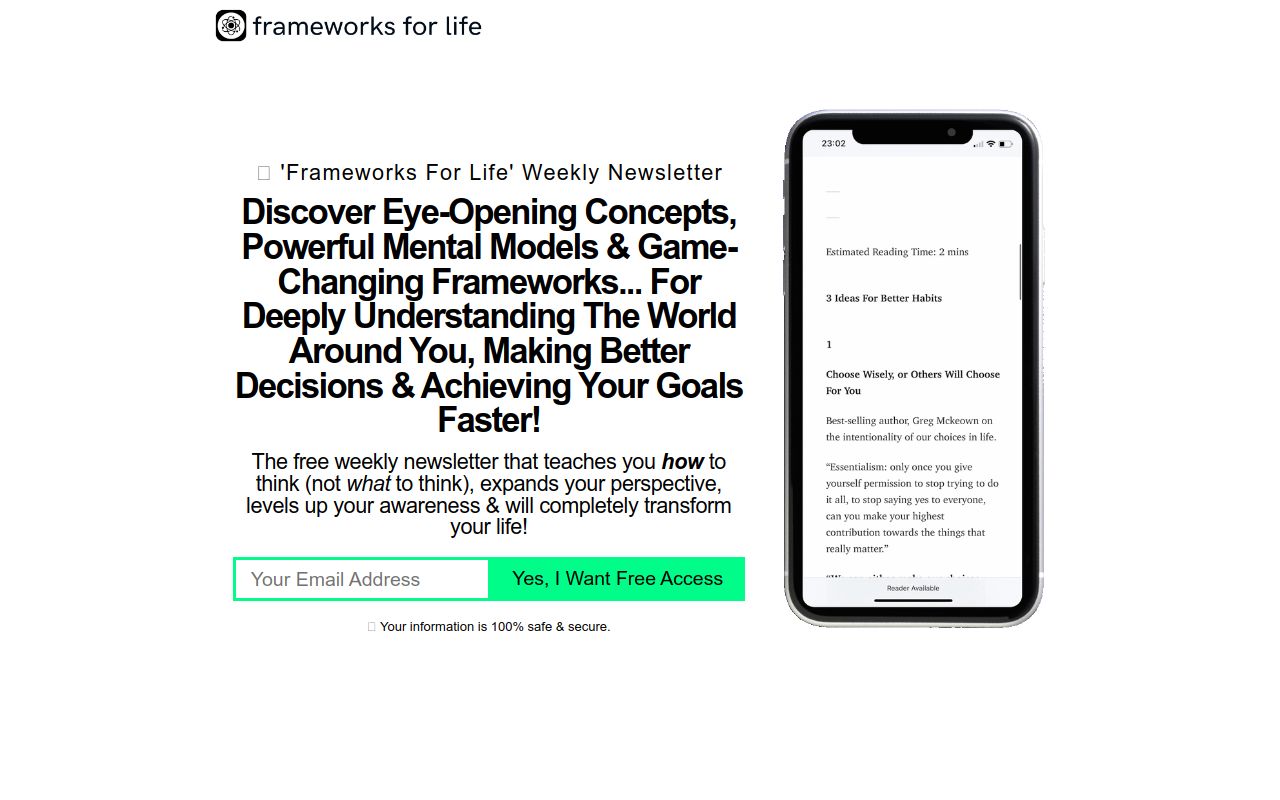 (1) Frameworks For Life Newsletter